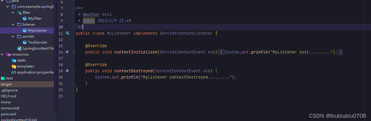 SpringBoot中使用Servlet,Filter,Listener,拦截器_servlet拦截器作业-CSDN博客
