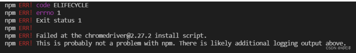 npm install报错记录：Failed at the chromedriver@2.27.2 install script._npm install chrome-CSDN博客