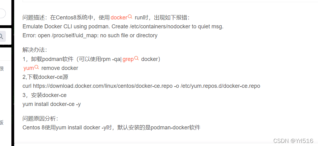 Emulate Docker CLI using podman. Create /etc/containers/nodocker to quiet msg.Error: open ...