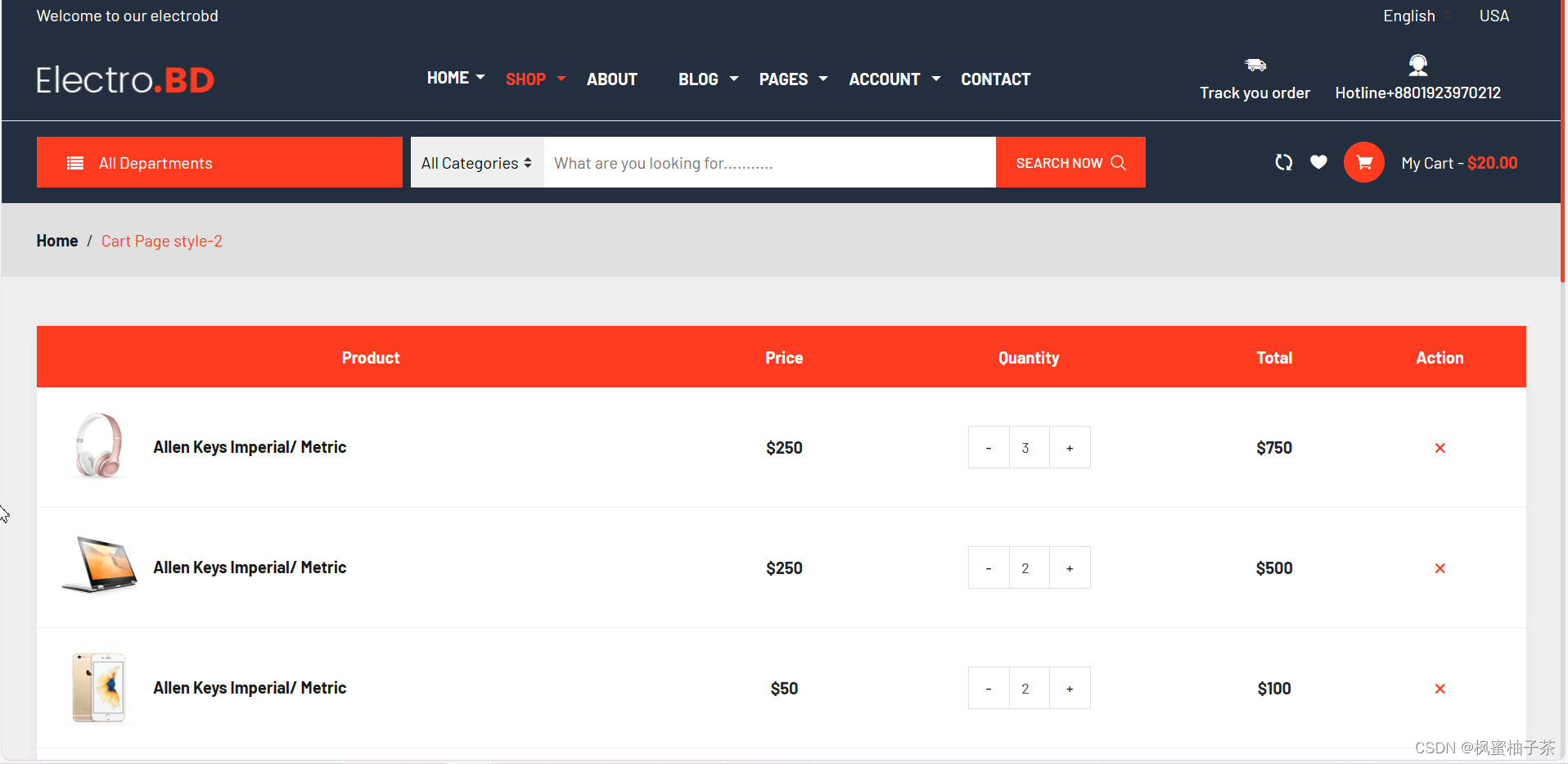 【前端素材】推荐优质多功能电子数码商城网站设计Electro.DB平台模板（附源码）_electro - 电子商务html模板-CSDN博客