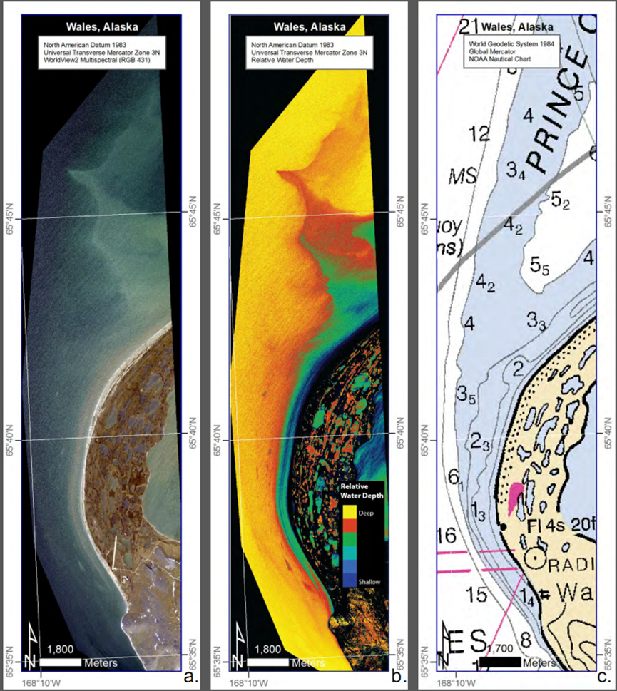 利用WorldView-2多光谱波段量测阿拉斯加威尔士附近浅海水深_worldview2波段介绍-CSDN博客