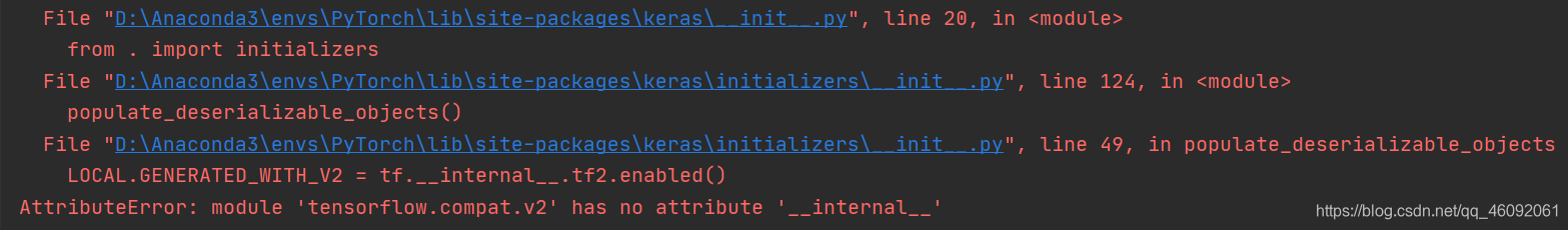 from keras.preprocessing.text import Tokenizer报错：AttributeError: module ‘tensorflow.compat.v2 ...