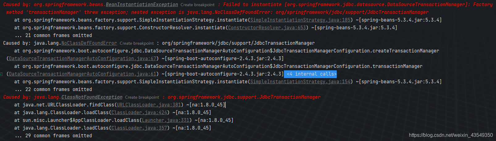 java.lang.ClassNotFoundException: org.springframework.jdbc.support.JdbcTransactionManager-CSDN博客