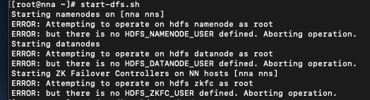 Hadoop 出现用户定义错误解决方案_attempting to operate on hdfs zkfc as root-CSDN博客