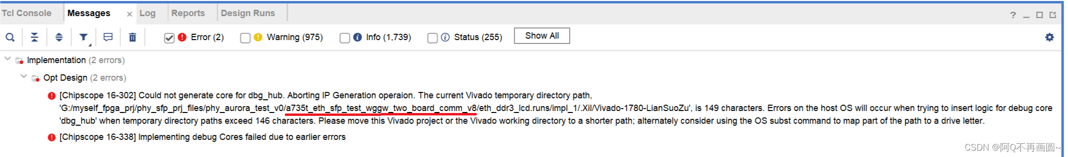 Vivado综合报错及解决方法_chipscope 16-302-CSDN博客