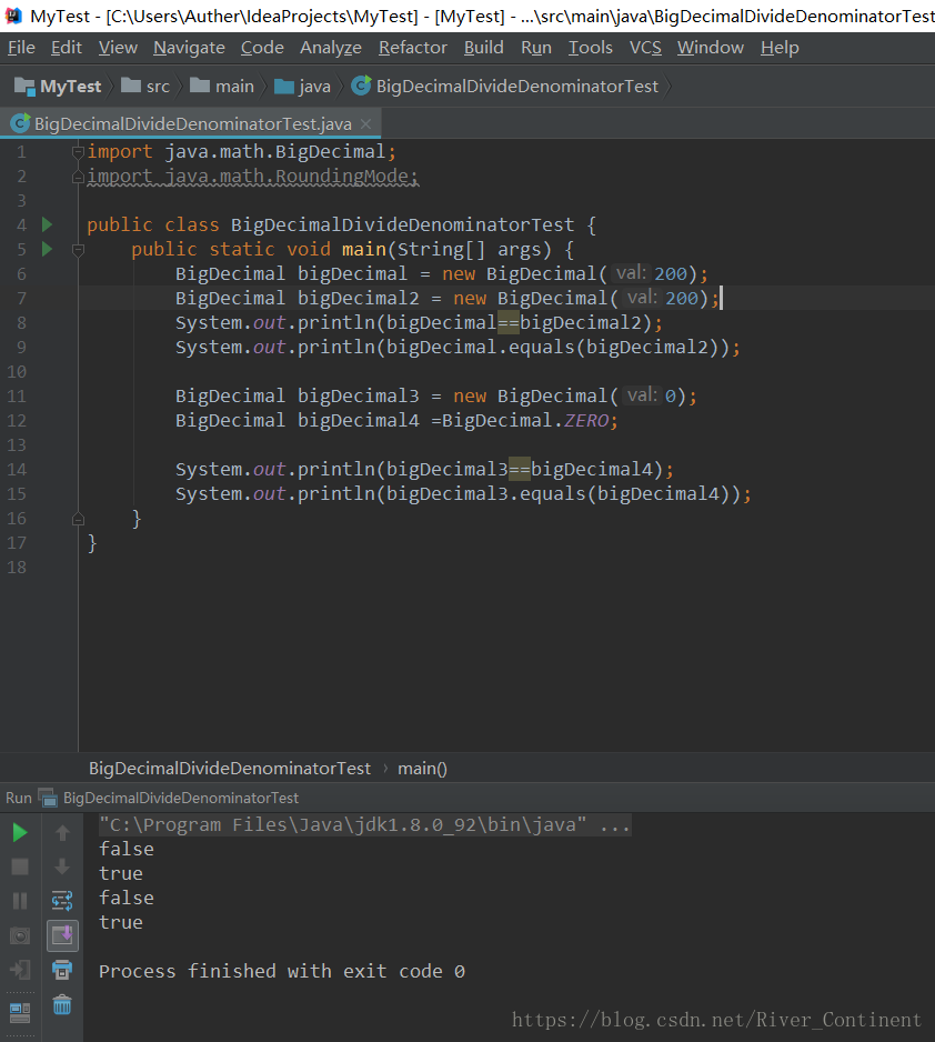 【JavaEE】BigDecimal中divide，被除数不能为0。java.lang.ArithmeticException: / by zero_bigdecimal divide 0 ...