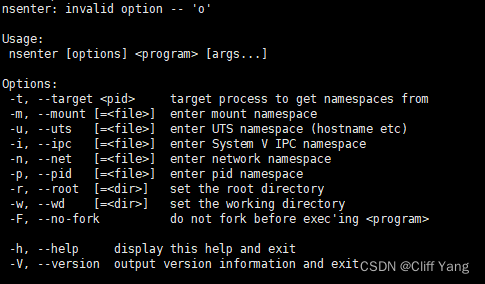 nsenter: invalid option_nsenter: setns(): can't reassociate to namespace '-CSDN博客