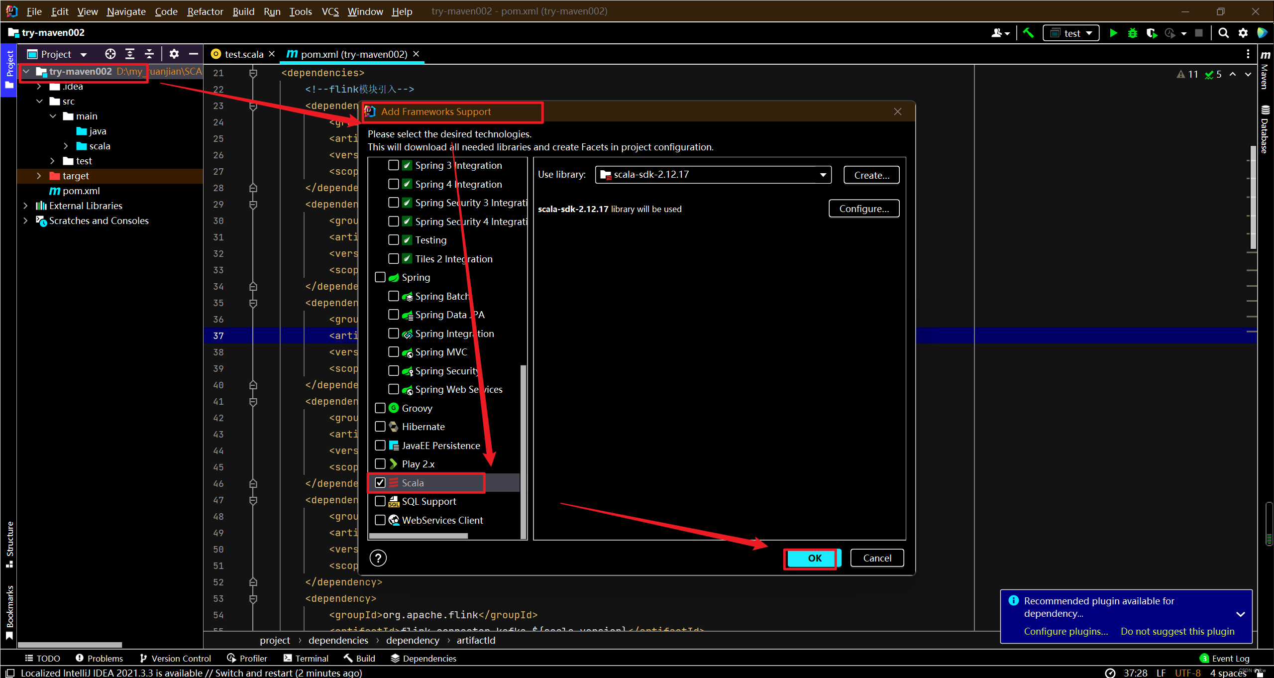 idea2021.3.3 创建maven-scala项目并解决遇到的问题_cannot find project scala library-CSDN博客