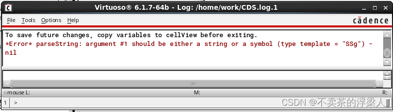 Virtuoso IC617加载仿真报错*Error* parseString: argument #1 should be either a string or a symbol 解决办法 ...