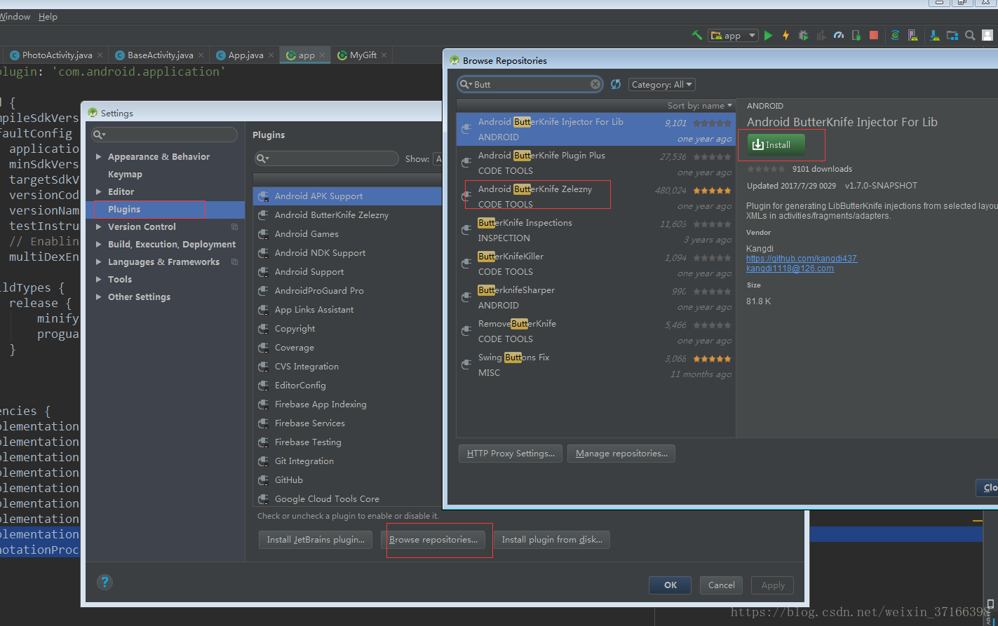 AndroidStudio 3.1 中使用butterknife插件的方法_android studio butterknife-gradle-CSDN博客