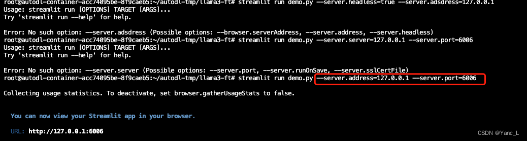 【bug解决】AutoDL上streamlit部署LLM，Network URL无法访问_streamlit network url-CSDN博客