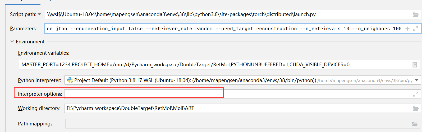 【异常错误】Unexpected option: --local_rank=0（pycharm可以run但是不可以debug）_deepspeed exits with return code ...