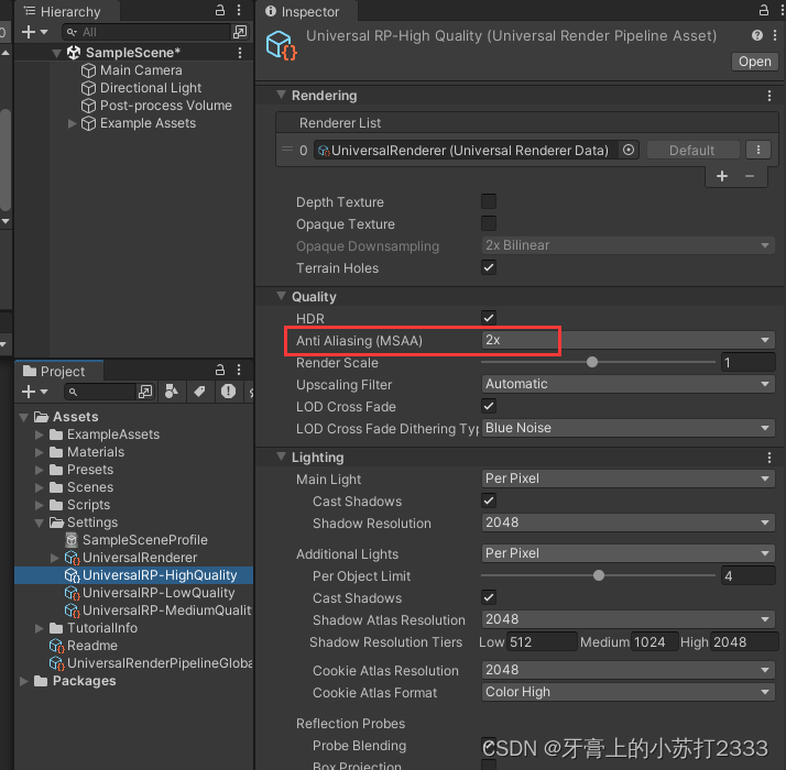 Unity-URP-Disabling TAA because MSAA is on_disabling taa because msaa is on.-CSDN博客