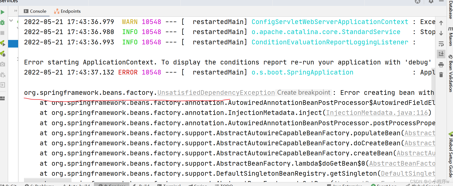org.springframework.beans.factory.UnsatisfiedDependencyException: Error creating bean with name ...