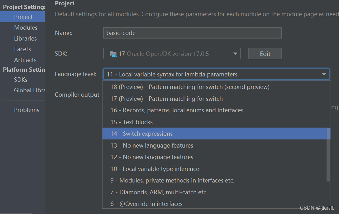 使用switch语句中，遇到“请使用 -source 14 或更高版本以启用 switch 规则”-CSDN博客