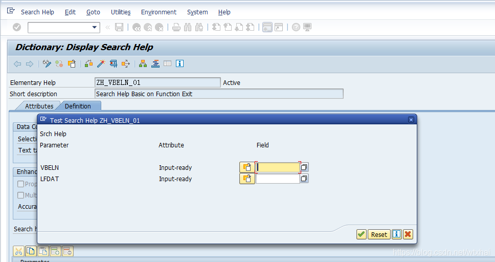 SAP 通过出口函数创建搜索帮助（六）_wbstk-CSDN博客