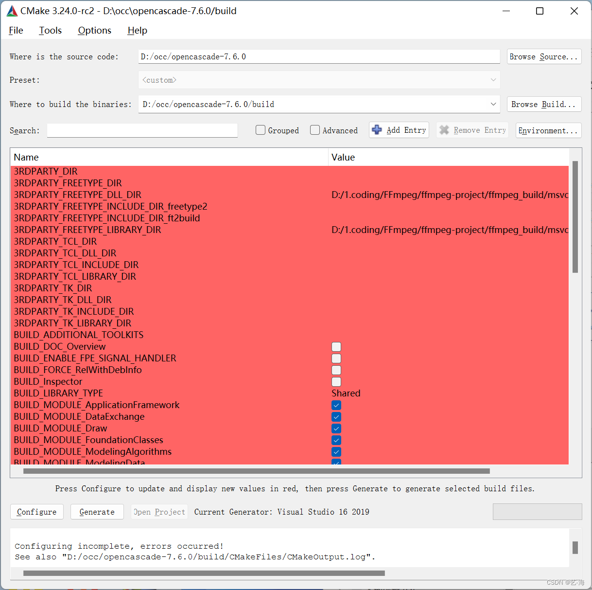 Windows occ(OpenCascade)编译 (occ+vtk+qt+cmake示例)_occ编译-CSDN博客
