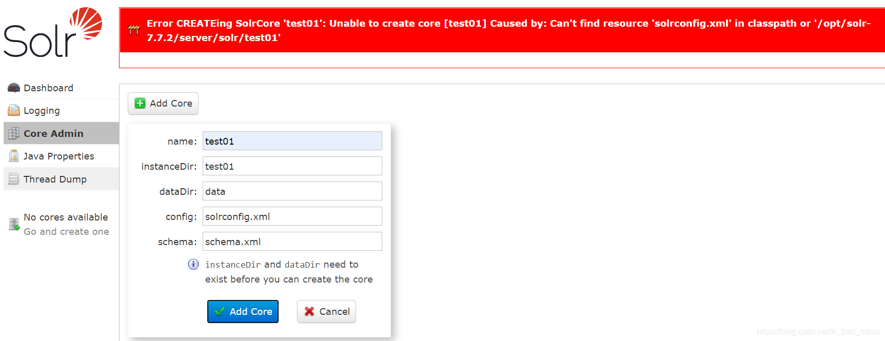 solr - solr 创建 Core Admin_solr的core admin-CSDN博客