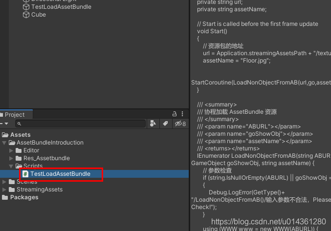 Unity AssetBundle 之 （入门）简单的AssetBundle资源加载使用的案例_ab.loadasset-CSDN博客