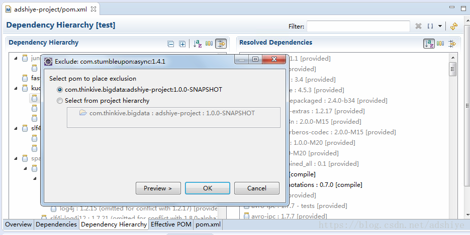 maven开发，idea、eclipse快速剔除jar子依赖方式_idea dependency hierarchy-CSDN博客