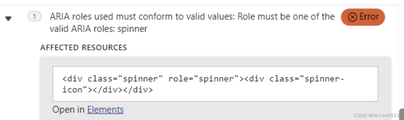 记一次奇怪的 “aria role” 错误，ARIA roles used must conform to valid values: Role must be one of the ...