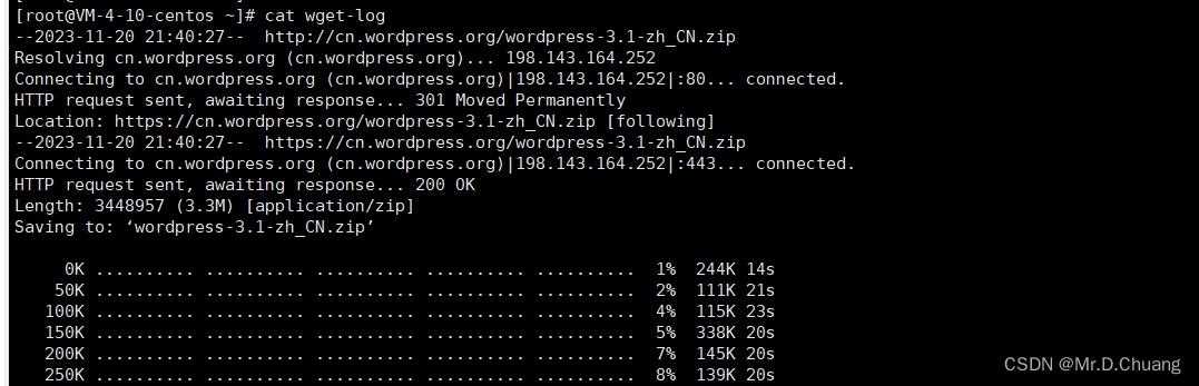 Linux：wget后台下载/查看后台任务进度_linux怎么看文件的下载进度-CSDN博客