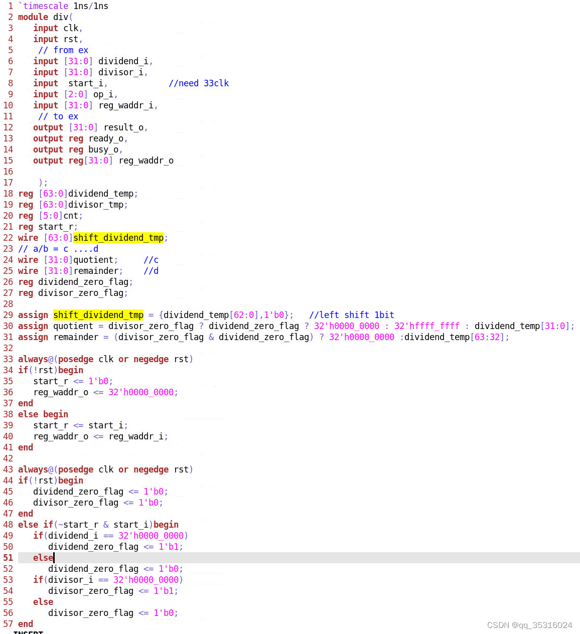 Verilog--32位除法器的简单实现_32位除法器 verilog-CSDN博客
