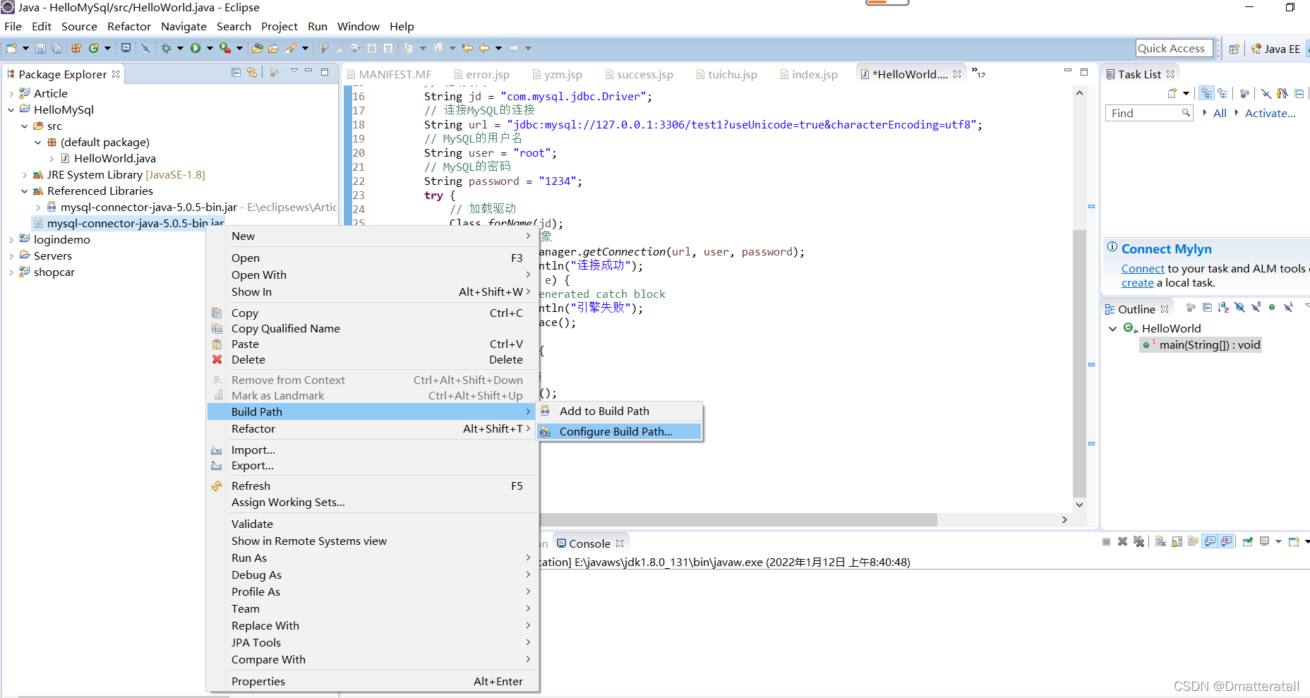 Javaee版eclipse连接mysql数据库的方法javaee连接mysql数据库总结 Csdn博客