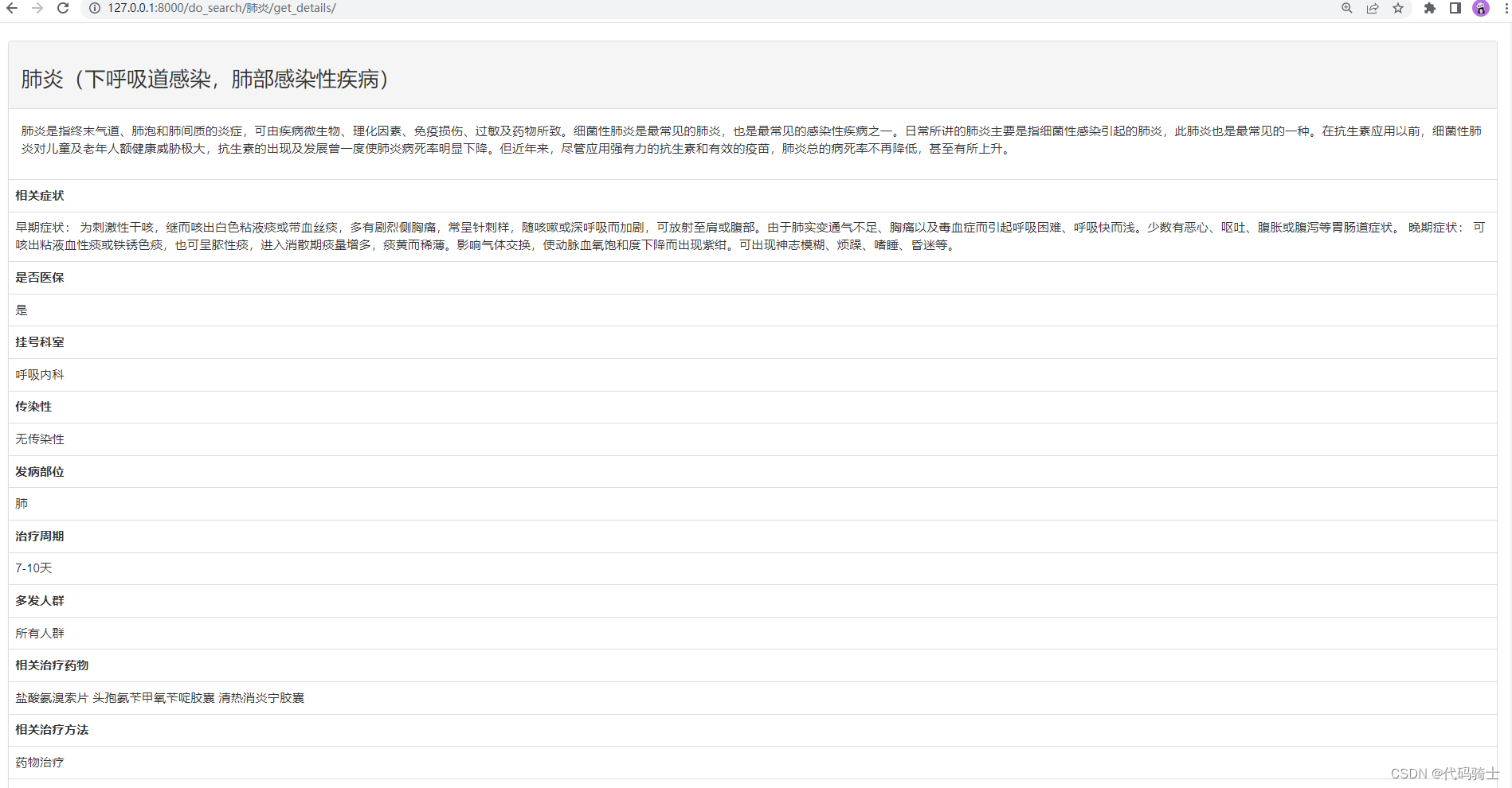 【Python-Django】医疗辅助平台-匹配搜索与详情页面实现-day2.2_python-django医疗辅助平台-匹配搜索与详情页面 ...