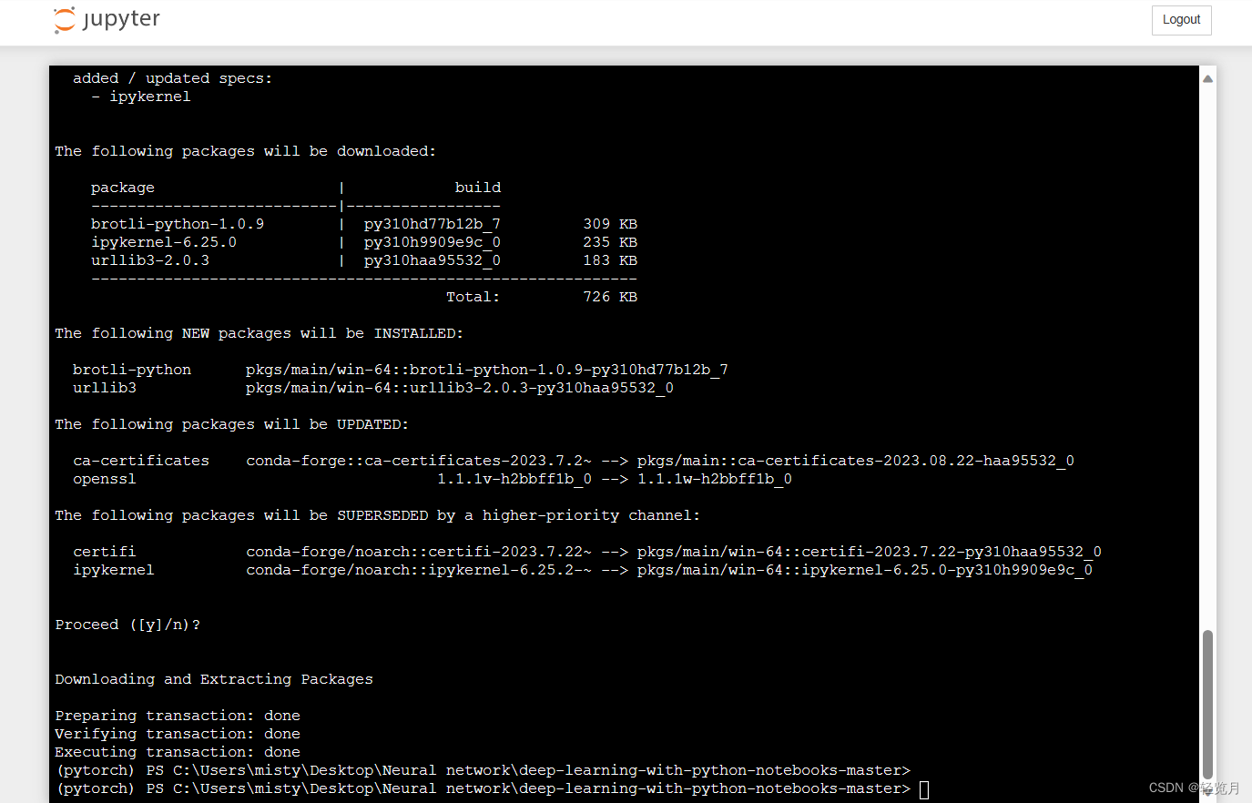 Jupyter Notebook: change the python exvironment_jupyter notebook conda avtivate-CSDN博客