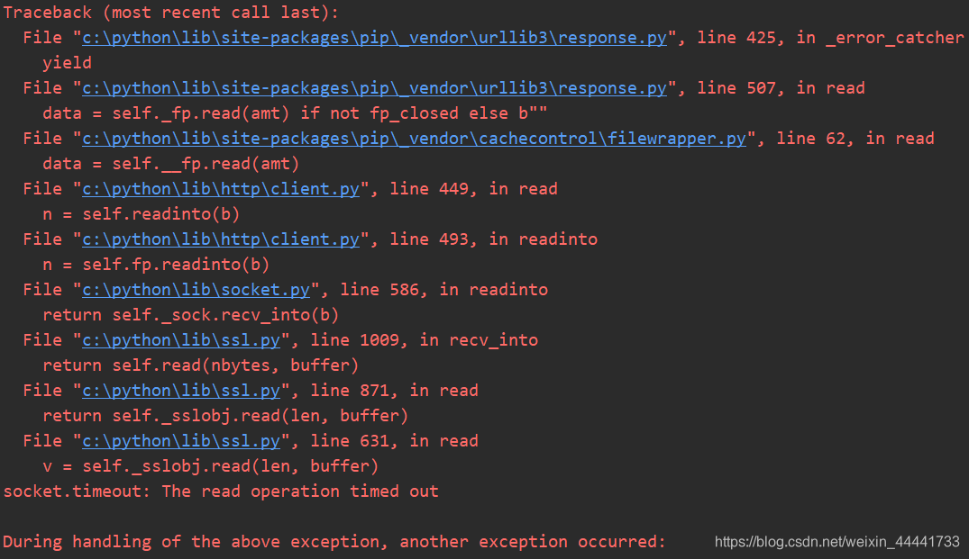 conda安装其它包的时候出现read operation timed out错误_conda the read operation timed out-CSDN博客
