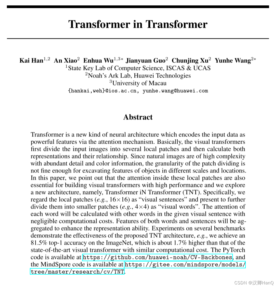 《Transformer Paper》1.0 CV Transformer必读论文5篇-CSDN博客