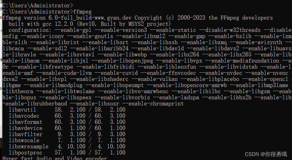 windows 下安装ffmpeg_ffmpeg 6.0 full build-CSDN博客