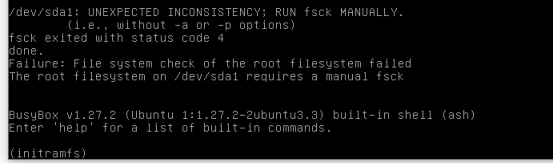开启linux出现File system check of the root filesystem failed-CSDN博客