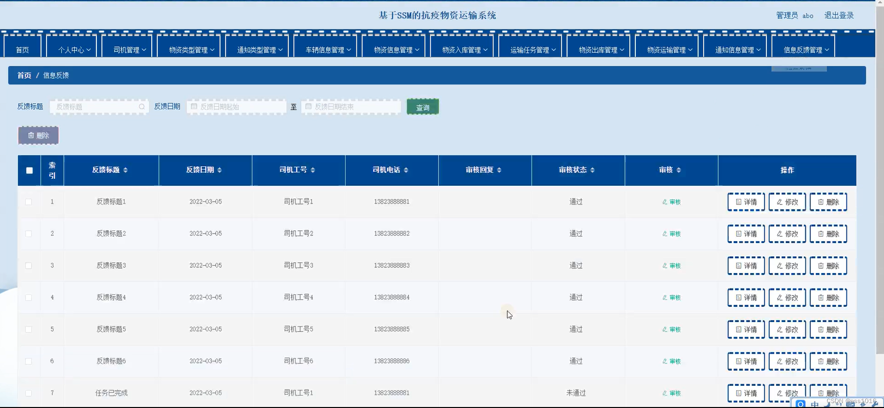 [附源码]java+ssm计算机毕业设计基于的抗疫物资运输系统jvkwr(源码+程序+数据库+部署)_运用myeclipse写出 获取抗美援朝志愿军战士伤亡数据,生成数据库文件代码-CSDN博客