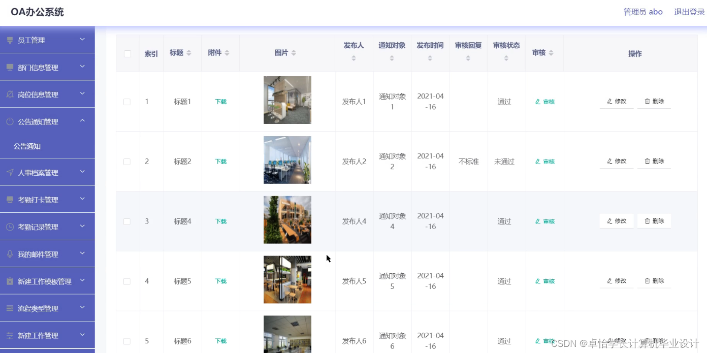 【网站项目】基于SSM的235基于HTML5的OA办公系统_基于html的系统-CSDN博客