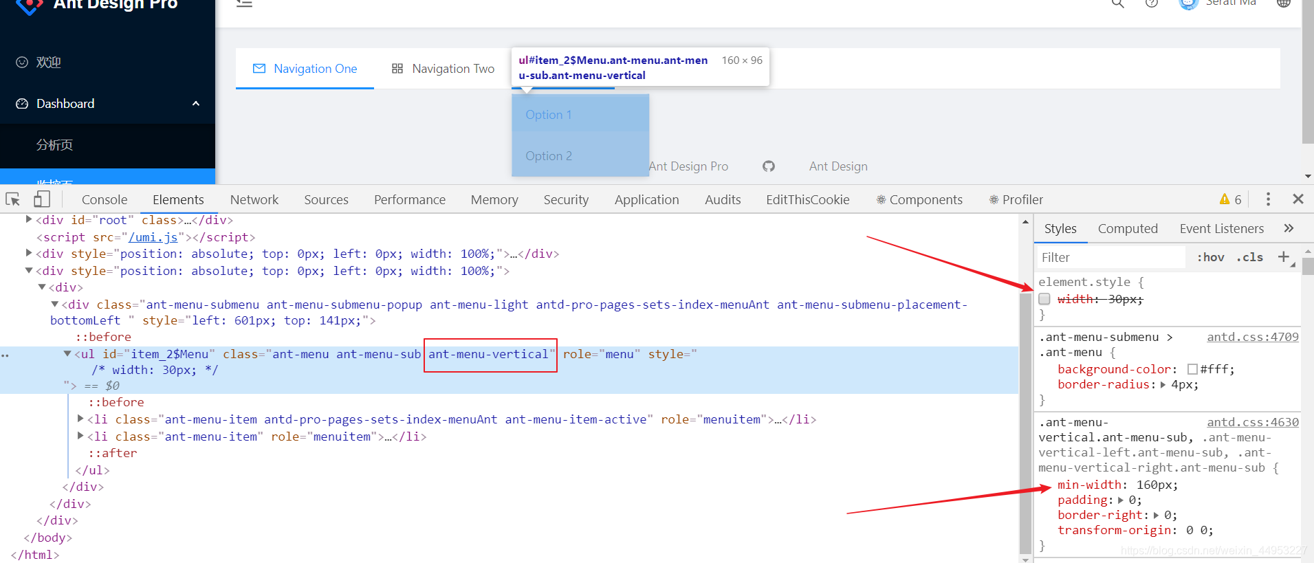 ant design Menu组件子菜单宽度问题_menu组件下拉菜单无法改变宽度-CSDN博客