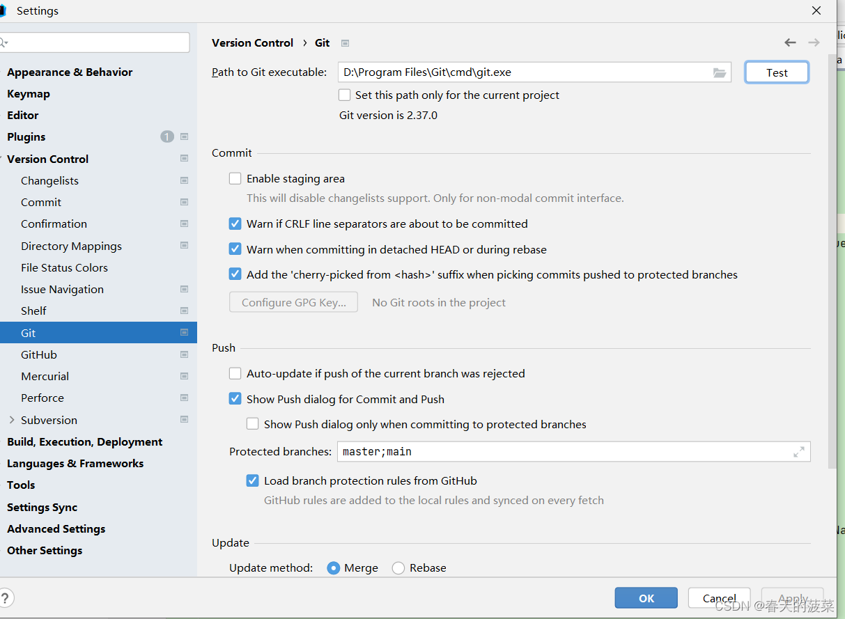 【git】【IDEA】在idea中使用git_idea配置git并获取远程仓库-CSDN博客