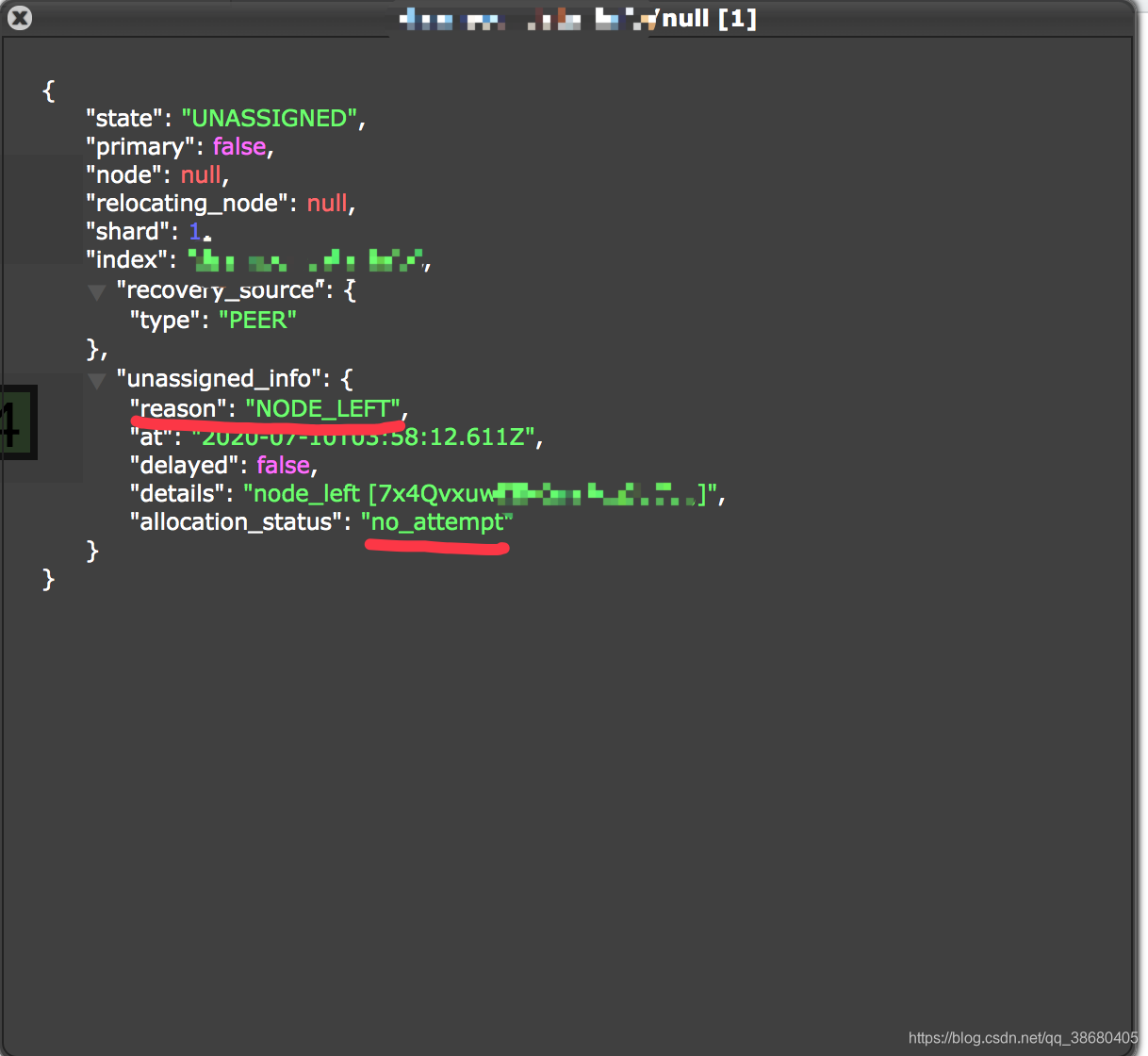 ES分片UNASSIGNED解决方案（ALLOCATION_FAILED，REPLICA_ADDED，NODE_LEFT，REINITIALIZED，CLUSTER_RECOVERED等等 ...