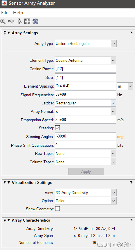 Matlab之阵列分析传感器sensorArrayAnalyzer工具箱_sensor array analyzer-CSDN博客