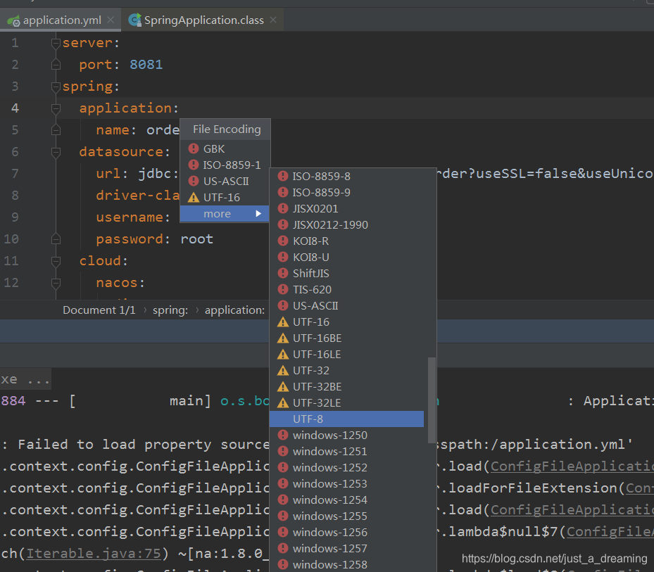 SpringCloud-org.yaml.snakeyaml.error.YAMLException: java.nio.charset.MalformedInputException ...