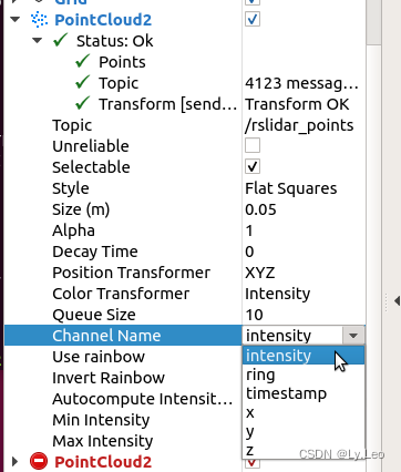 pcl::fromROSMsg报警告Failed to find match for field ‘intensity‘._failed to find match for field ...