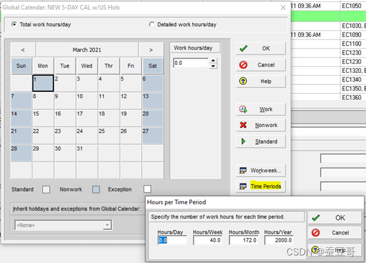 Primavera P6 Calendars 全局日历和项目日历Calendar_p6日历设置-CSDN博客