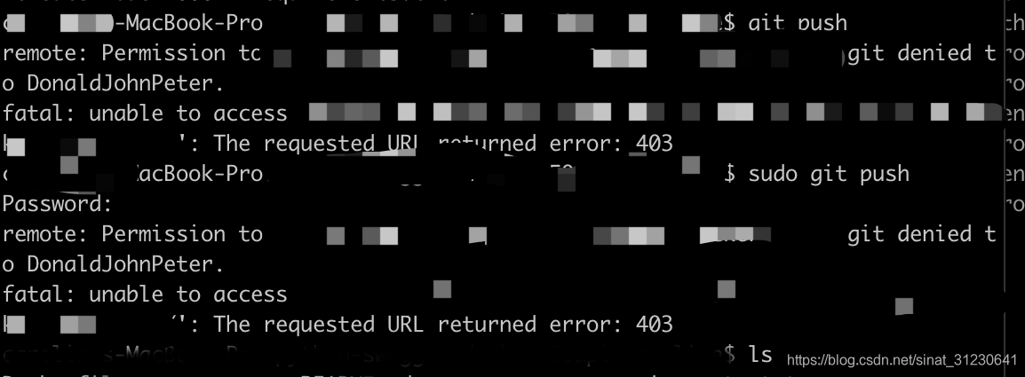 remote: Permission to nied to DonaldJohnPeter. fatal: The requested URL returned error: 403问题解决 ...