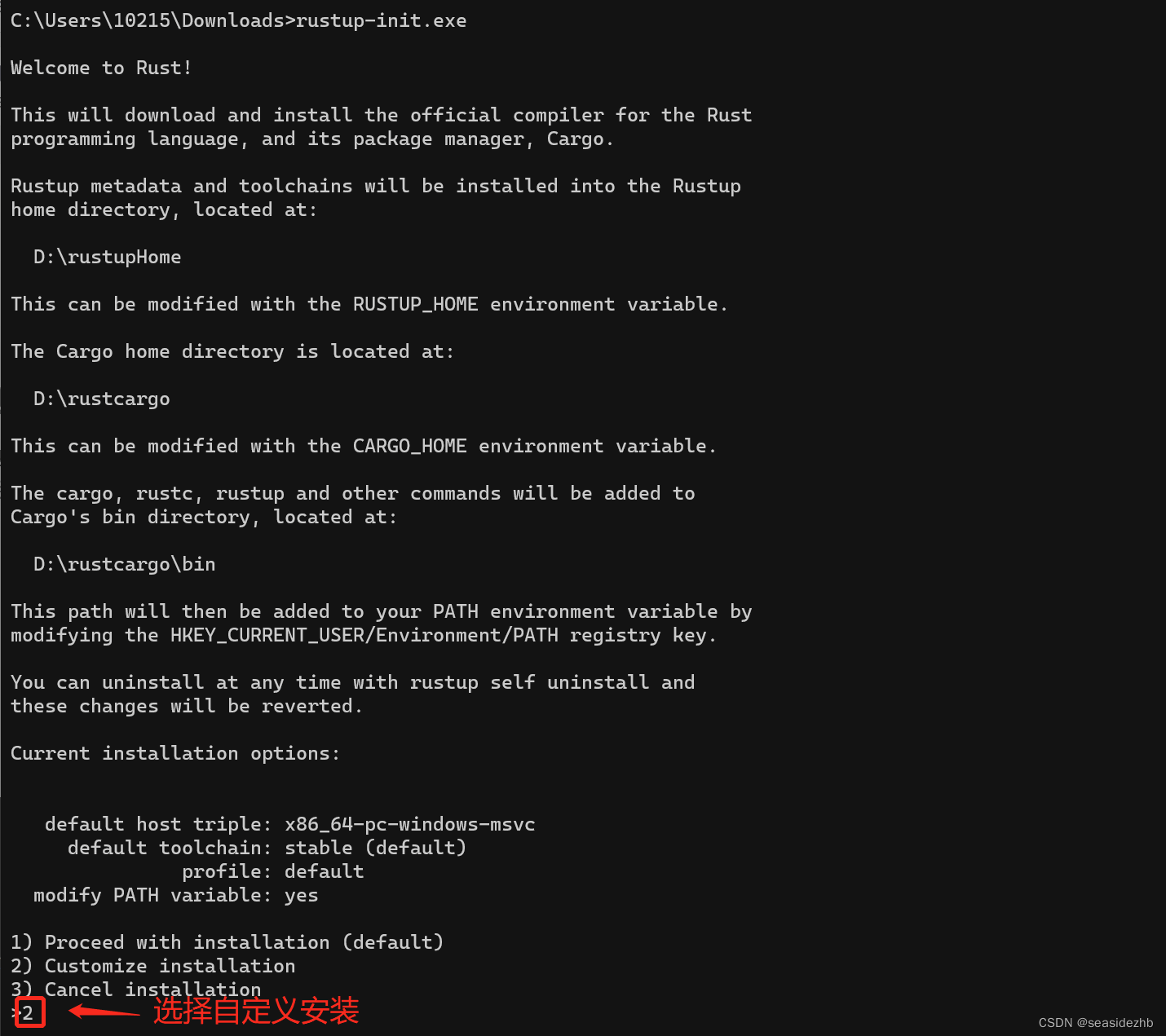 Window 11中安装Rust编译环境和集成开发环境_rustup-init.exe-CSDN博客