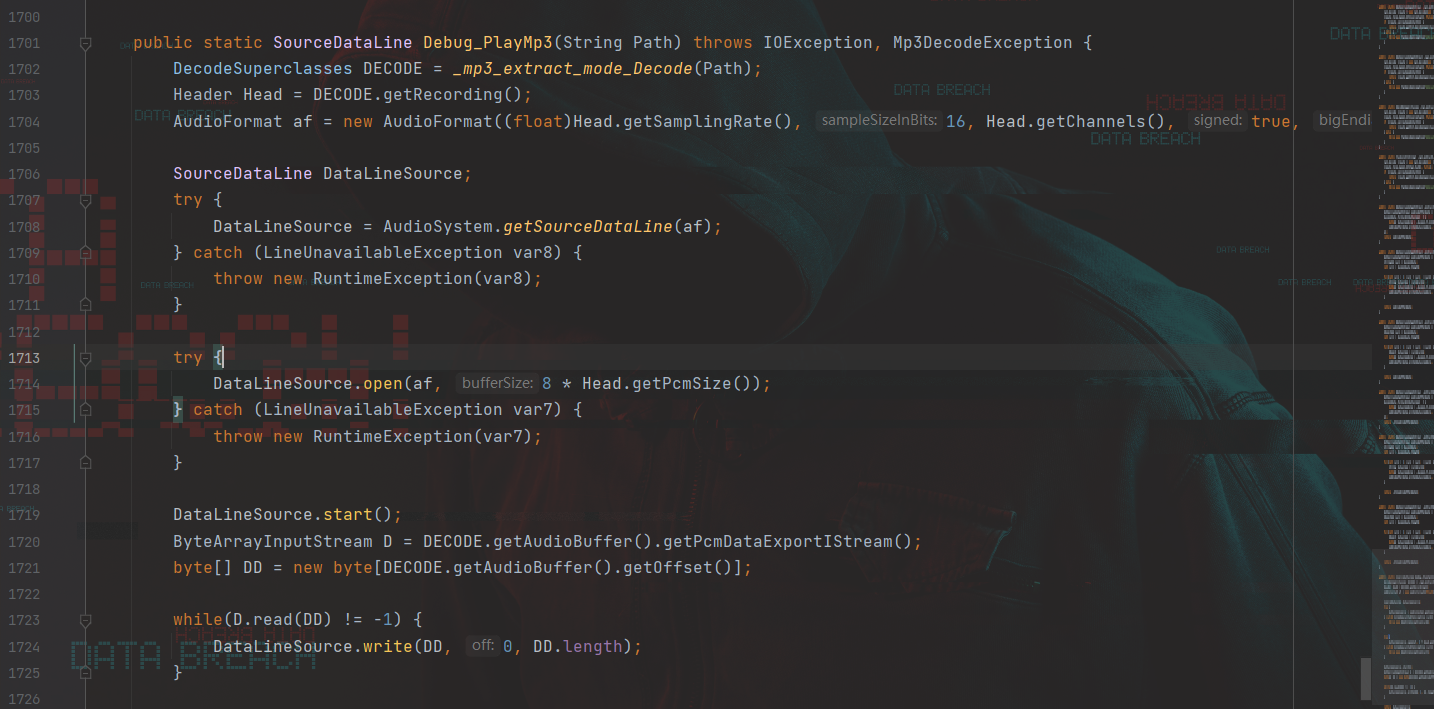 Java Mp3转化WAV/PCM音频数据,解码详细解析,提取每一帧数据集合/比特流/播放，一行代码!_java mp3转wav-CSDN博客