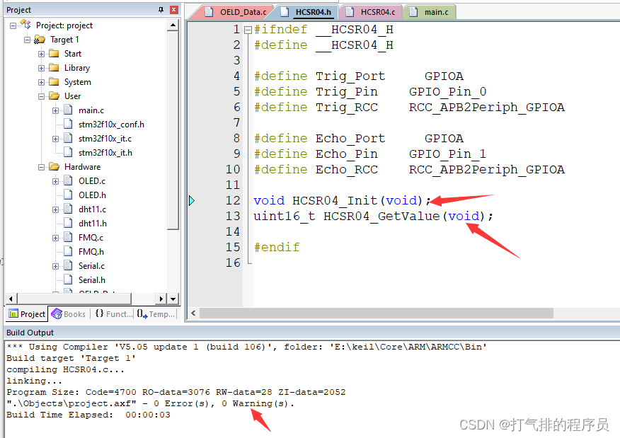 keil5出现 warning: #1295-D: Deprecated declaration HCSR04_Init - give arg type 的解决办法_deprecated ...