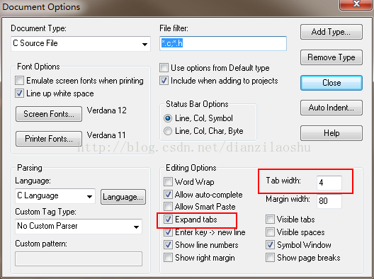 Source Insight 和 keil 中 Tab 键设置为4空格代替_sourceinsight table换成4个空格-CSDN博客