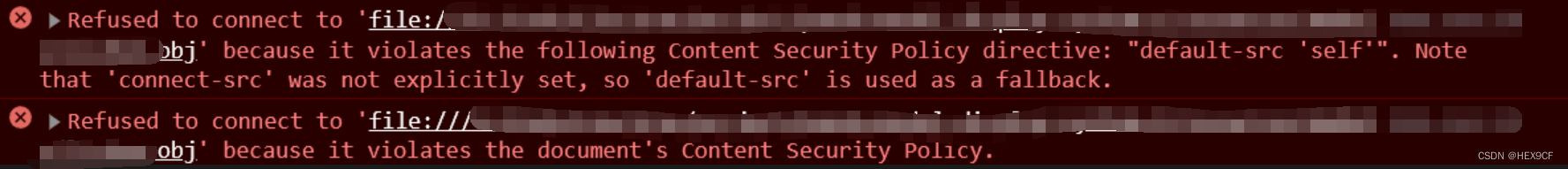【Three.js】Refused to connect to xxx because it violates the document‘s ...