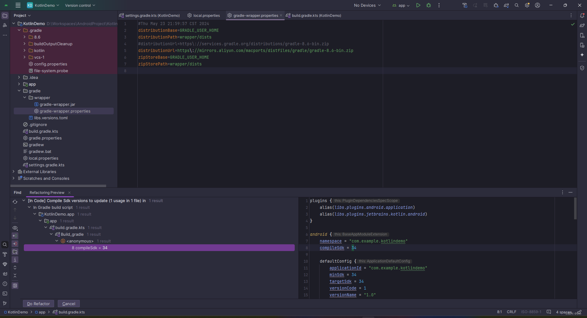 【问题解决】Android Studio Jellyfish新建Kotlin项目后Gradle Sync及Maven下载很慢-CSDN博客